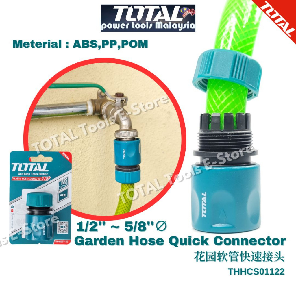 TOTAL Gardening Hose Quick Connector for 5/8'', 1/2" Garden Hose ...