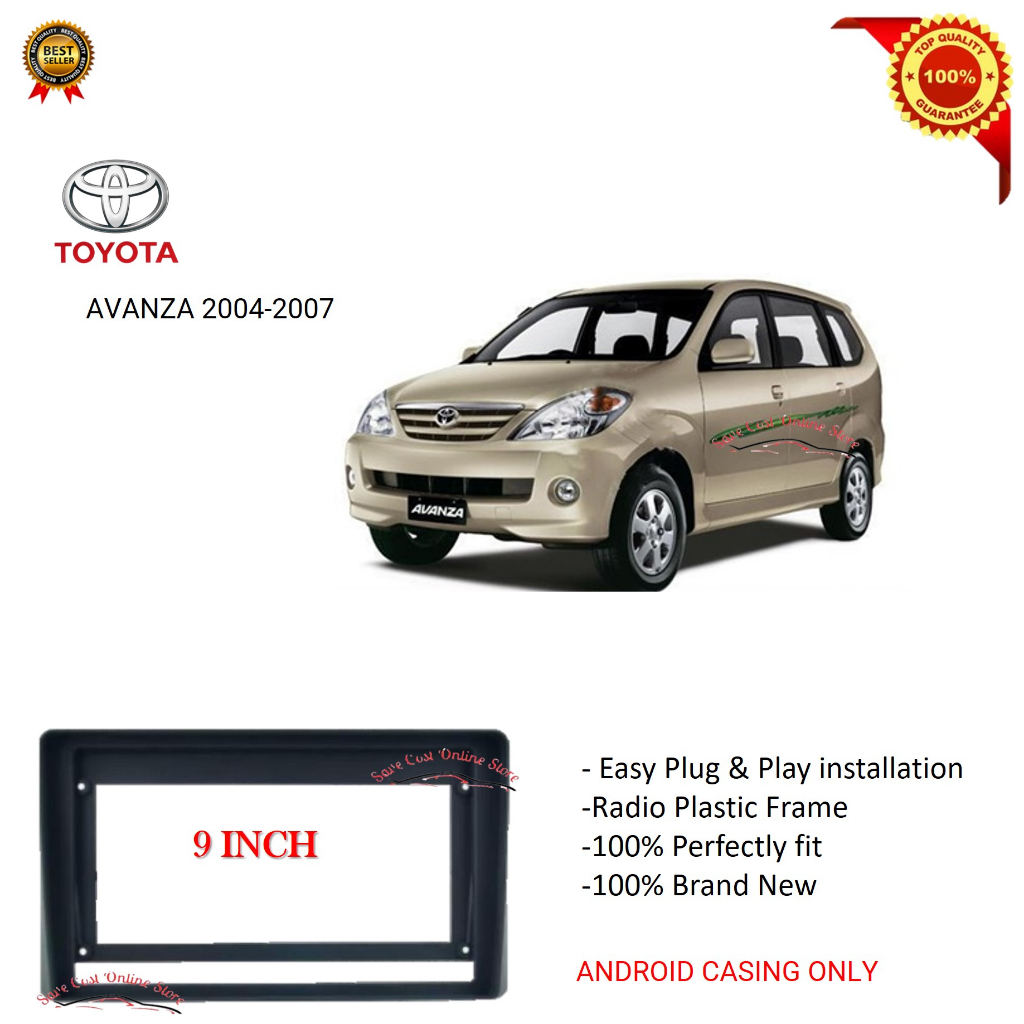 TOYOTA AVANZA 2004 - 2007 9 INCH ANDROID PLAYER CASING with SOCKET ...
