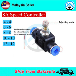 SA Pneumatic Flow Control Elbow Type Air Fitting Speed Controller (SA04 ...