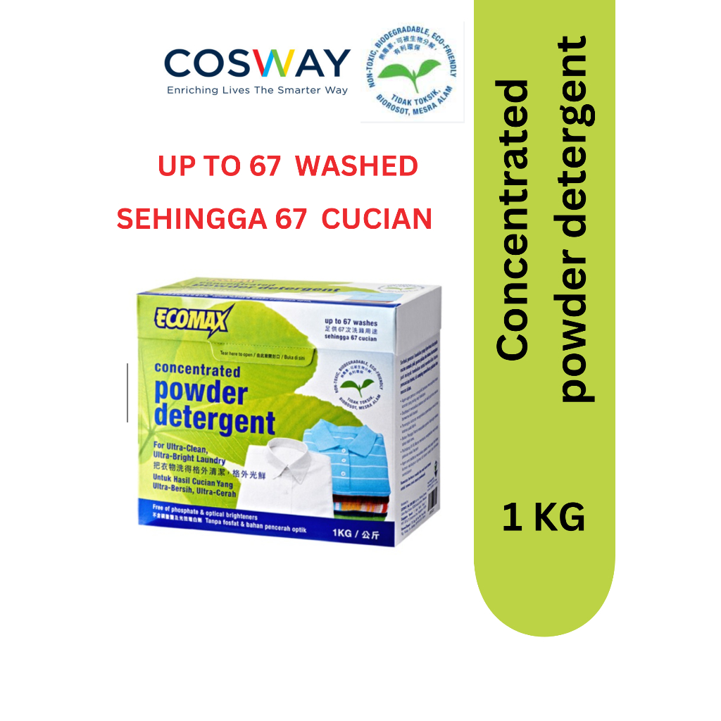 Serbuk Cuci Pakaian Cosway Ecomax Concentrated Powder Detergent 1KG ...