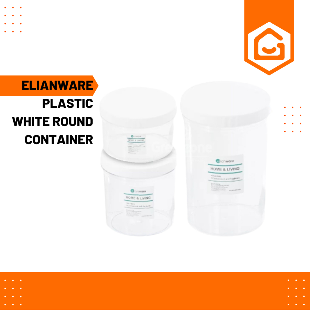 READY STOCK ELIANWARE PLASTIC WHITE ROUND CONTAINER BEKAS SIMPANAN ...