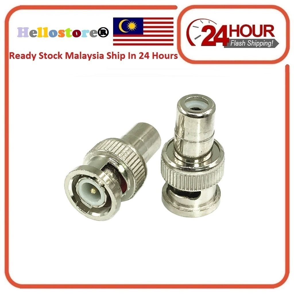 BNC Female TO RCA Male Plug Adapter Connector Joint Type RG59 / RG6 ...