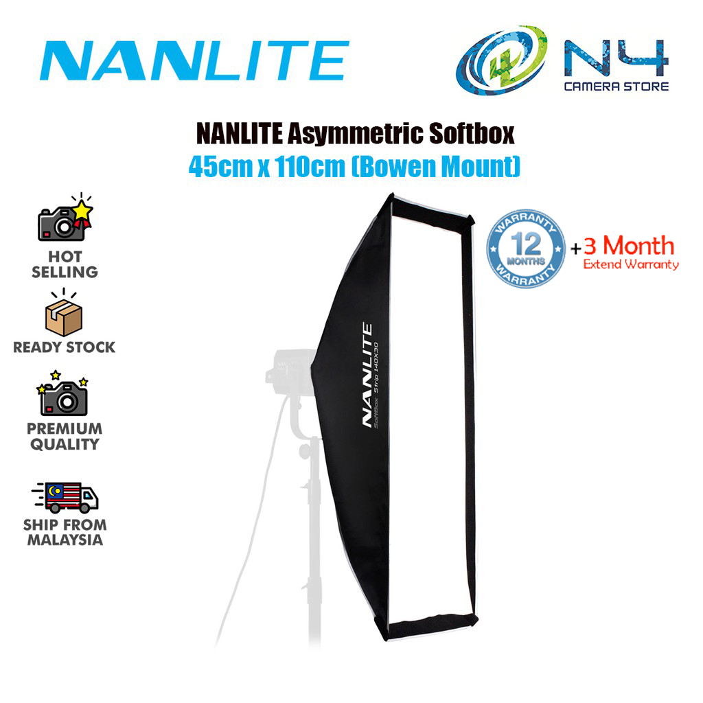 Nanlite Asymmetric Softbox SB-AS-110X45 Strip Softbox SB-ST-140x30 Rectangle Softbox Bowen Mount ...