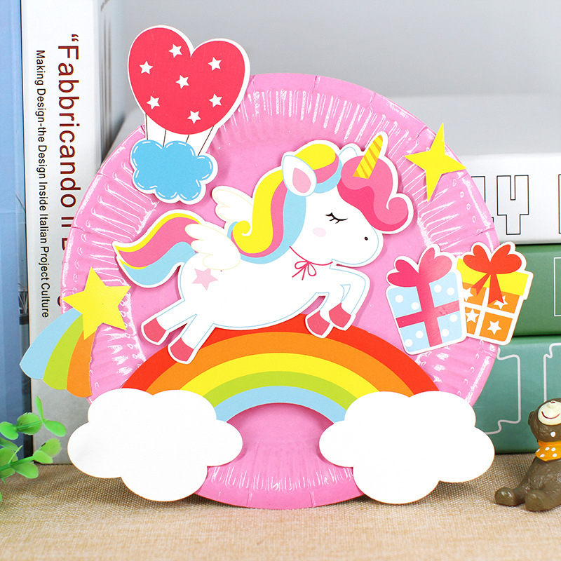 Colorful Cartoon DIY Paper Plate Stickers Kids Kindergarten Art & Craft ...