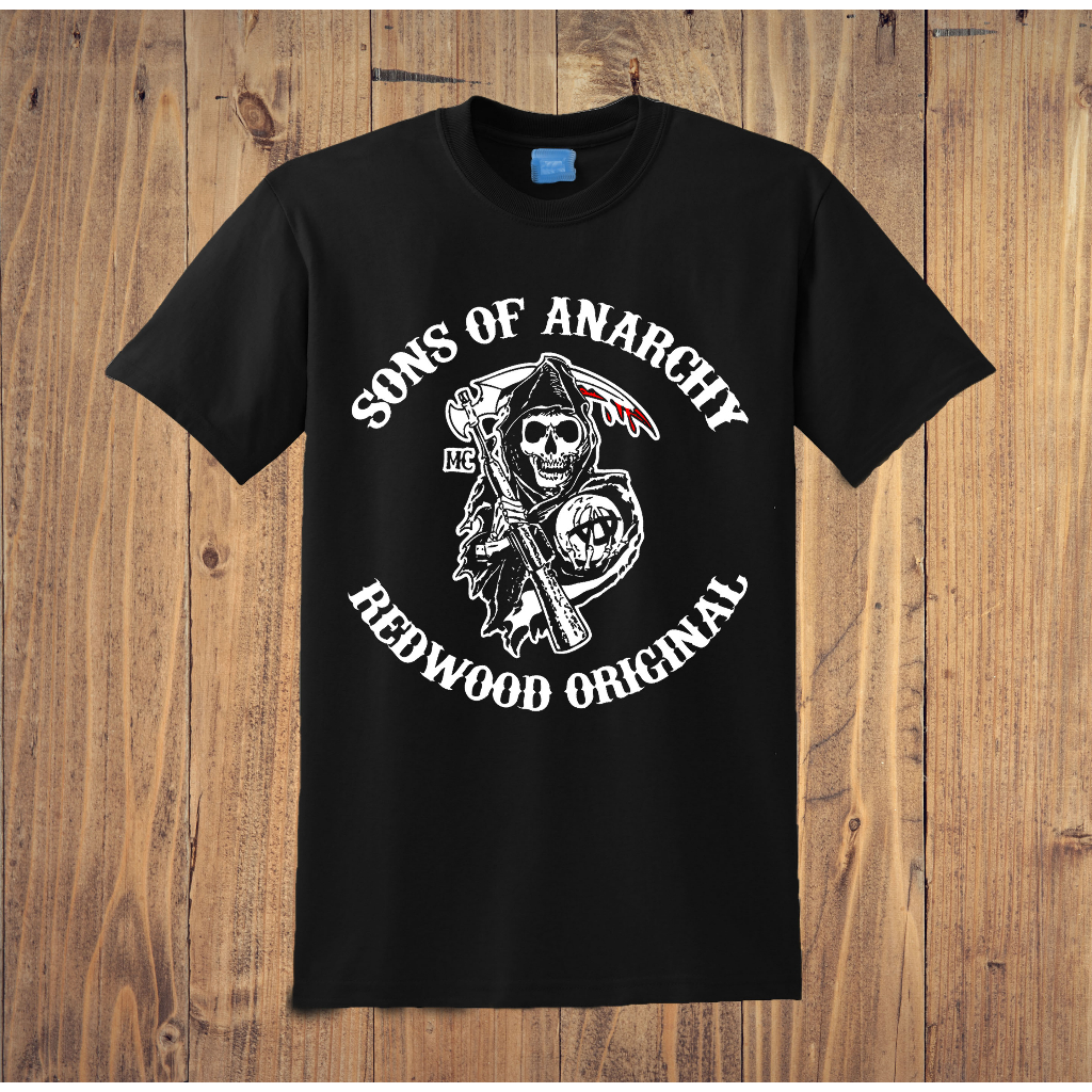 SOA son of anarchy T shirt black cotton | Shopee Malaysia