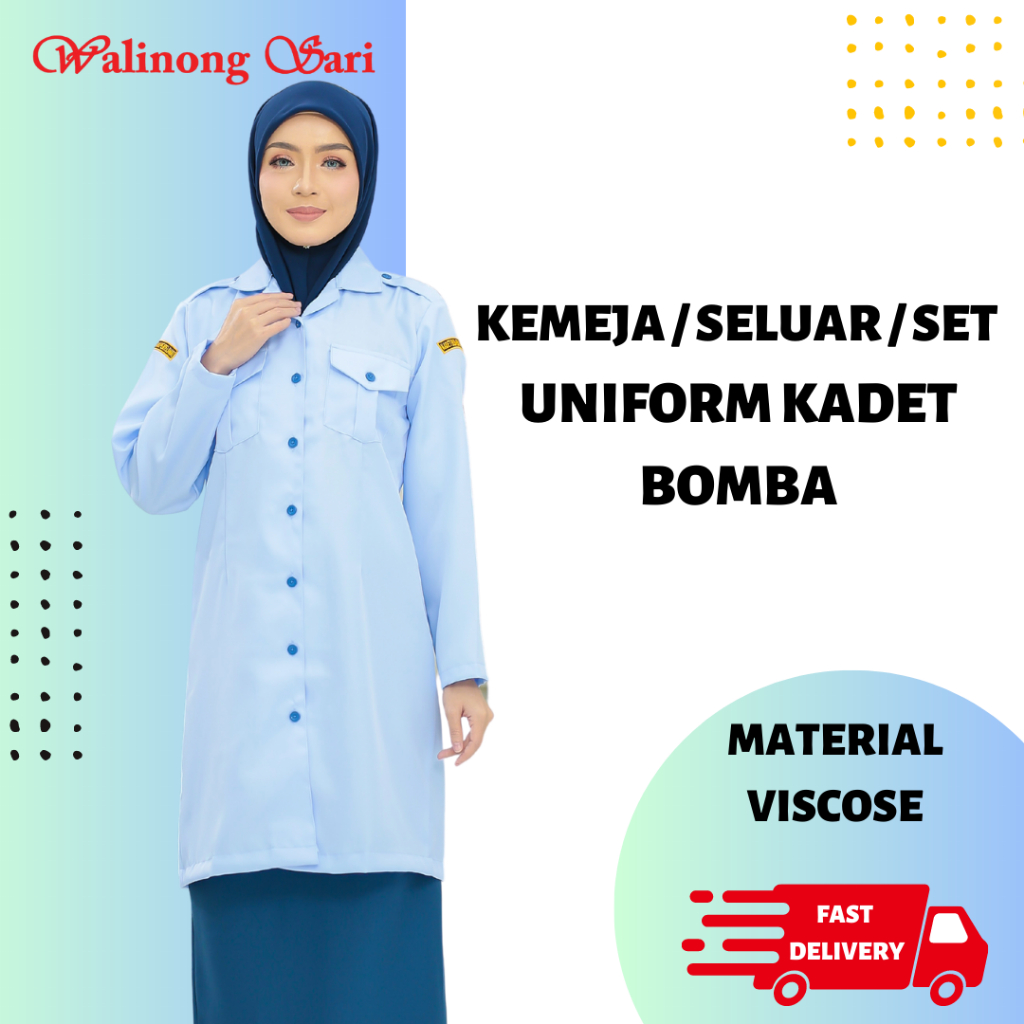 Kemeja/Seluar/Set Uniform Kadet Bomba Muslimah (viscose) | Shopee Malaysia