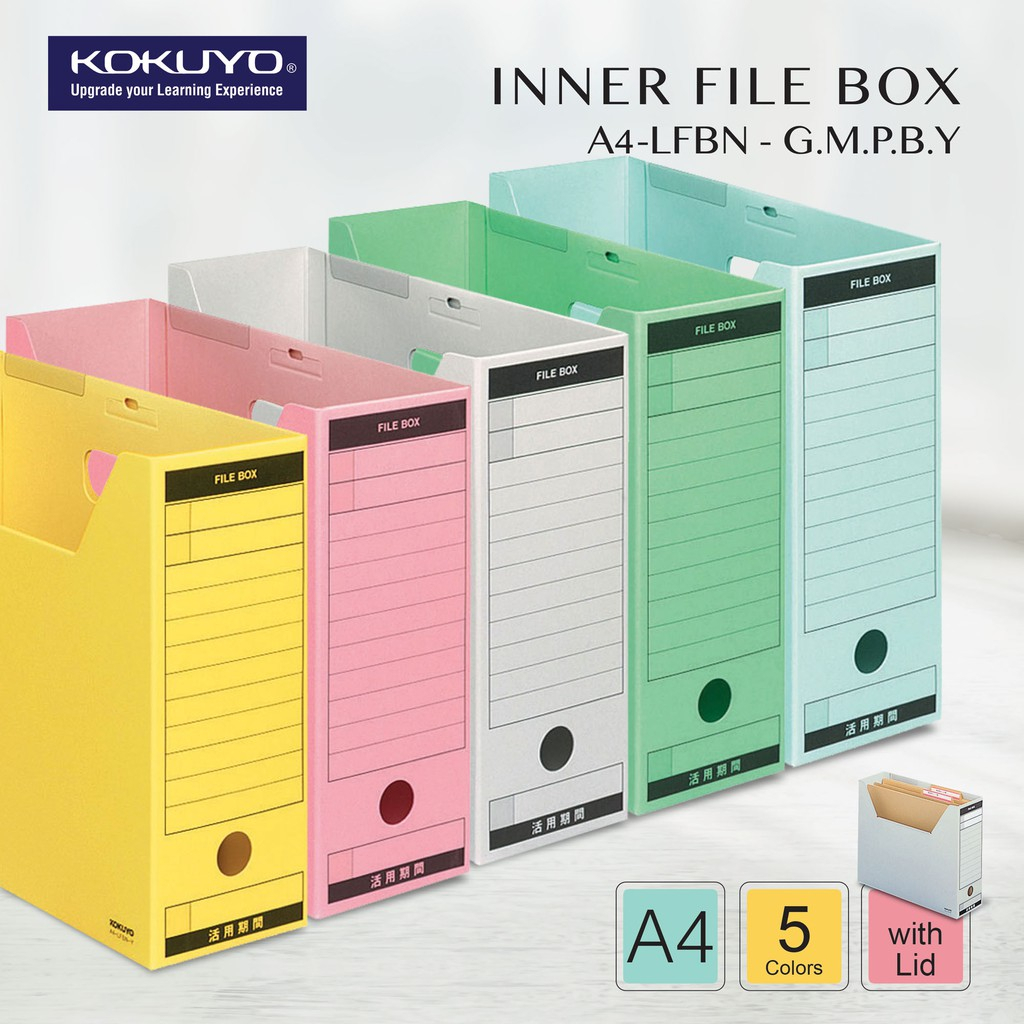 KOKUYO A4-LFBN Inner File Box with Lid Kotak Fail Dalaman KOKUYO A4-LFBN dengan Tudung | Shopee ...
