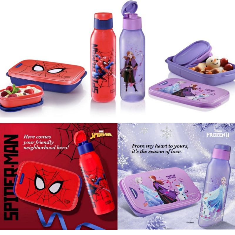 Tupperware Spiderman Set / Frozen Set/Water Tumbler/Eco Bottle Lunch ...
