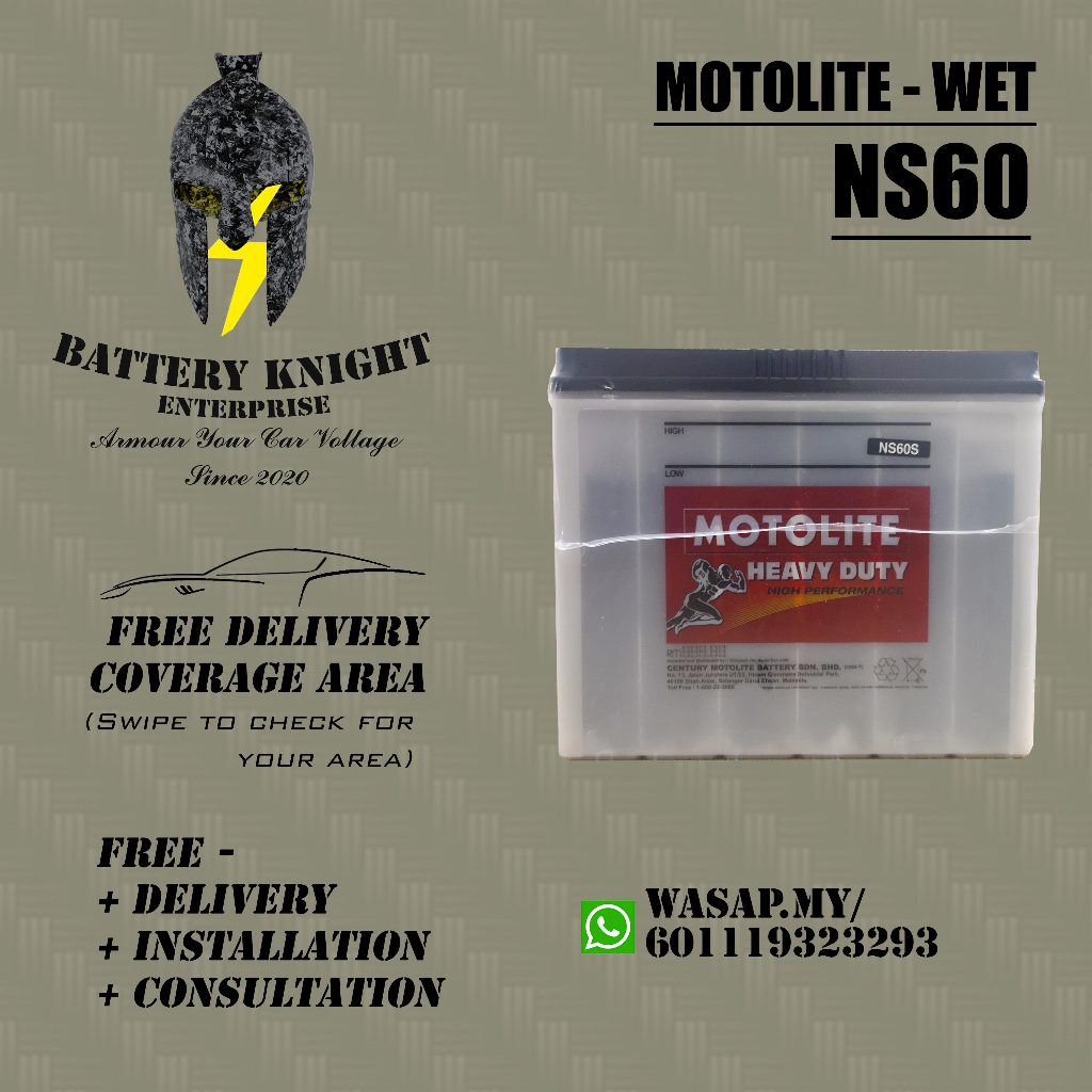 NS60S NS60LS Motolite Wet Bateri Kereta Car Battery for Proton, Honda, Toyota and Nissan (Trade ...