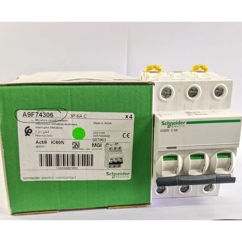 [A9F74306]Schneiderb Electric Acti9 iC60N 3P 6A MCB C Curve(cupex) | Shopee Malaysia