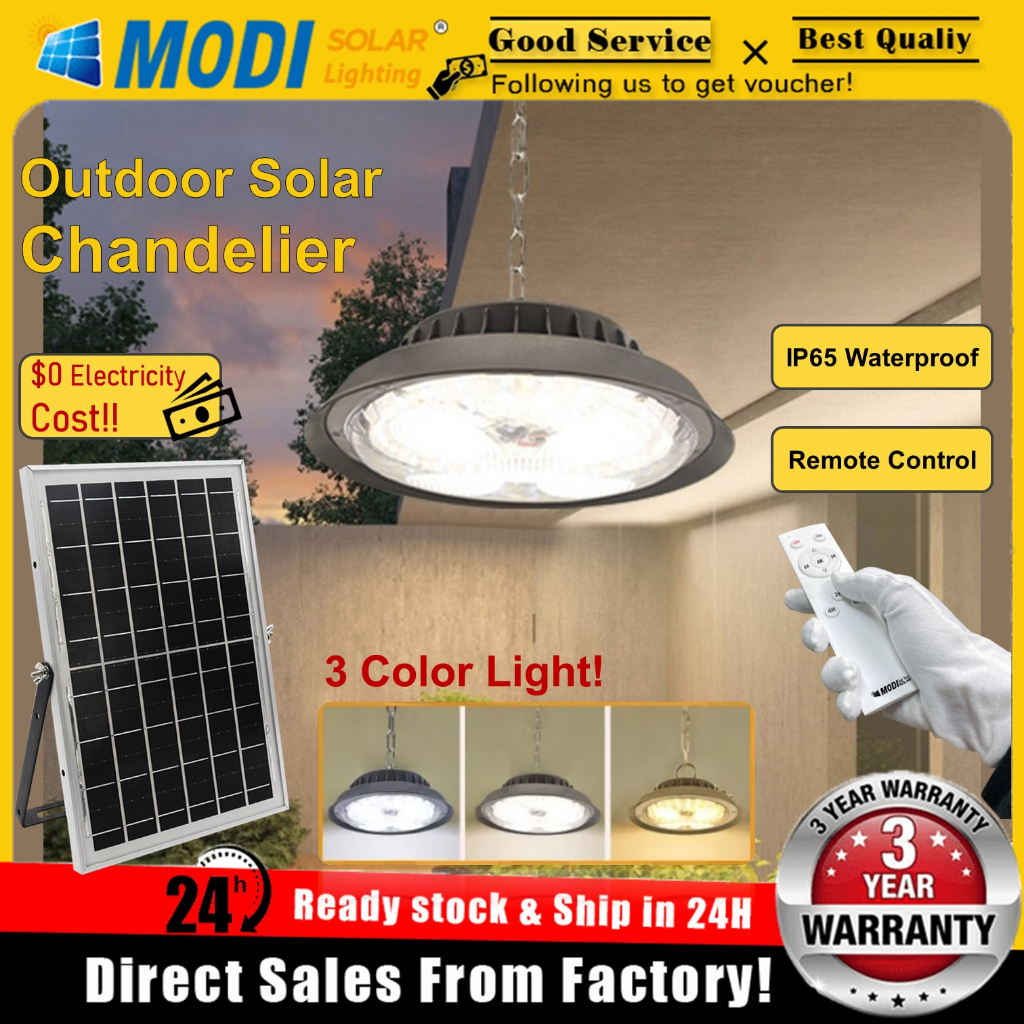 [Modi 2023 New] 400W Solar Pendant Light 3 Colors 272 LED 1400lm ...