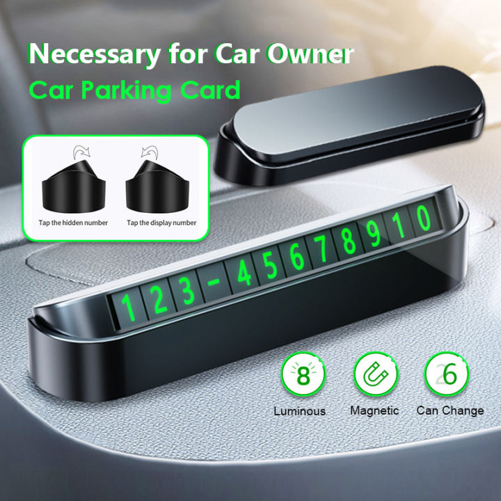 Hidden Luminous Car Temporary Parking Number Plate Card | Removable ...