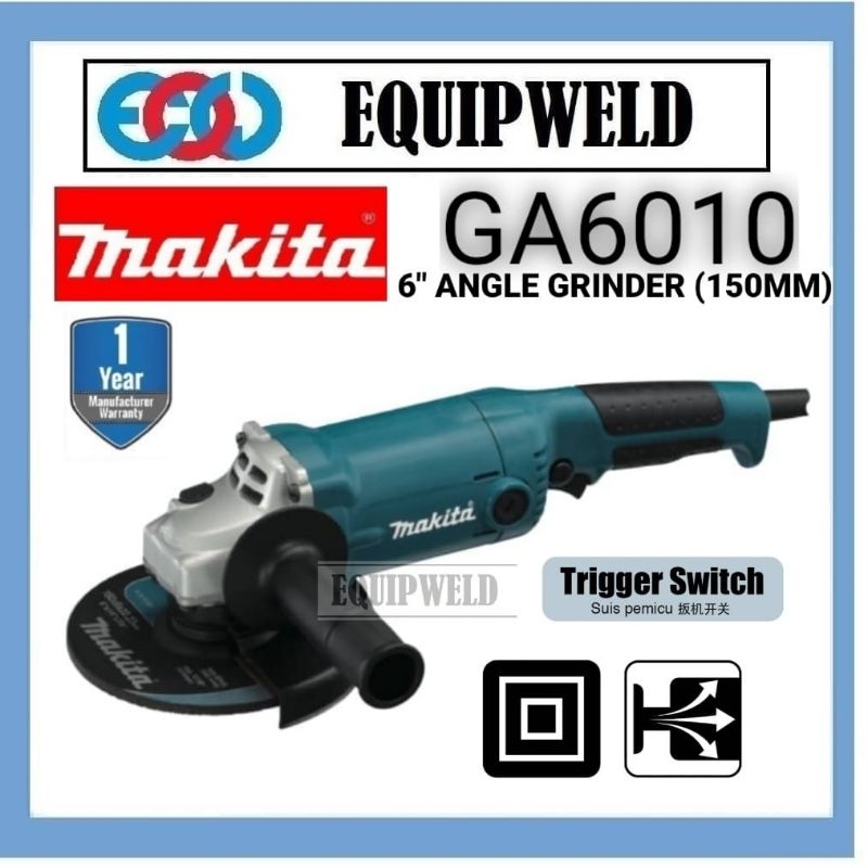 MAKITA GA6010 6" ANGLE GRINDER 150MM (CORDED) ELECTRIC 1050W FOR ...
