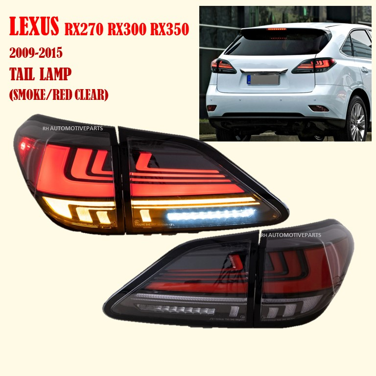TAIL LAMP LEXUS RX 270 RX300 RX350 TAIL LAMP SMOKE CLEAR RED 2009 2010 ...