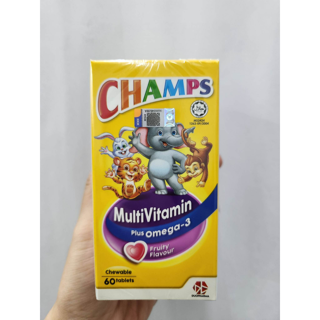 CHAMPS MULTIVITAMIN PLUS OMEGA-3 CTABS FRUITY FLAVOUR 60S | Shopee Malaysia