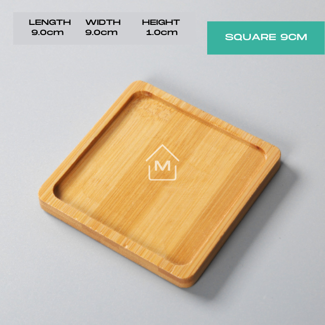 Mini Tray Saucer Round Square Bamboo Style Flower Succulent Cactus Pot ...