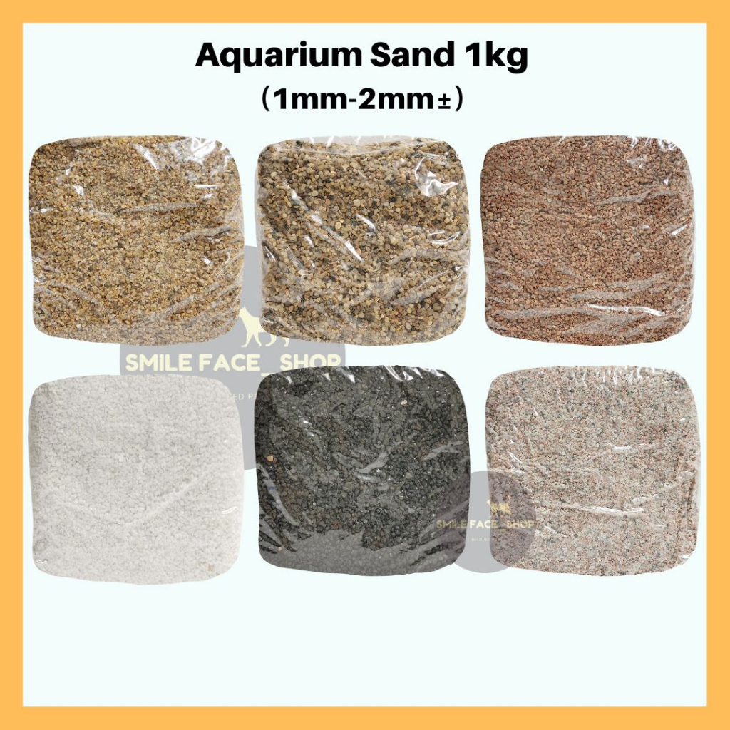 Aquarium Sand 1kg (1mm-2mm±) Hitam Putih Merah Akuarium Hiasan ...