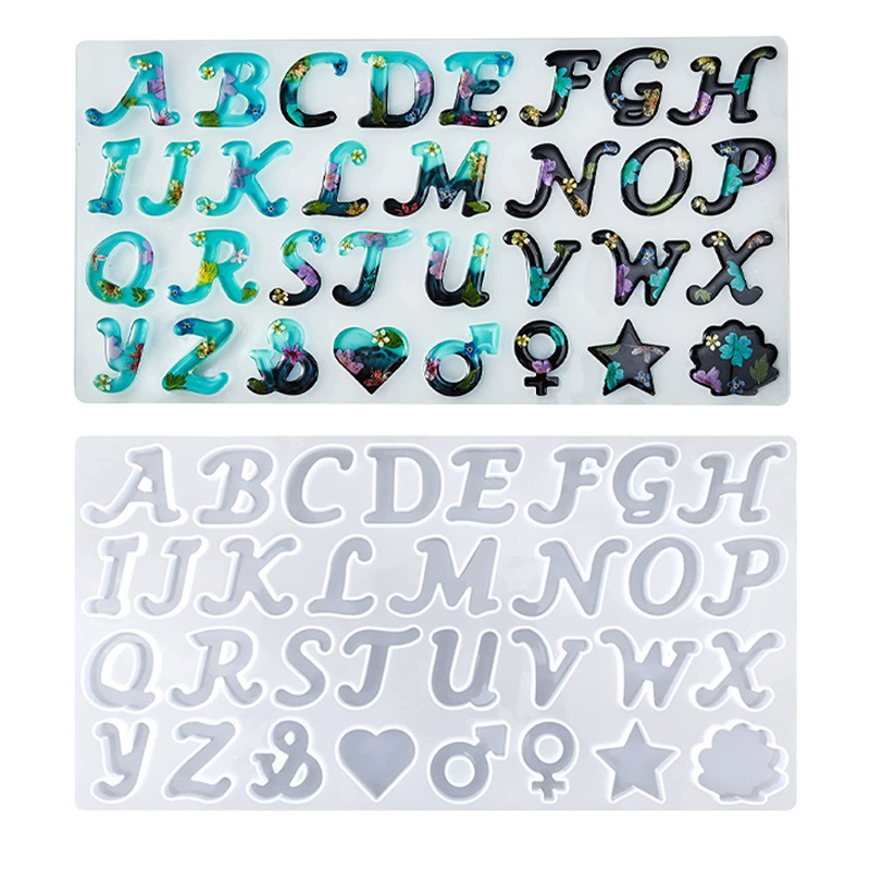 ABC XYZ Alphabet Letter Epoxy Silicone Mold A to M N to Z Acuan Huruf ...