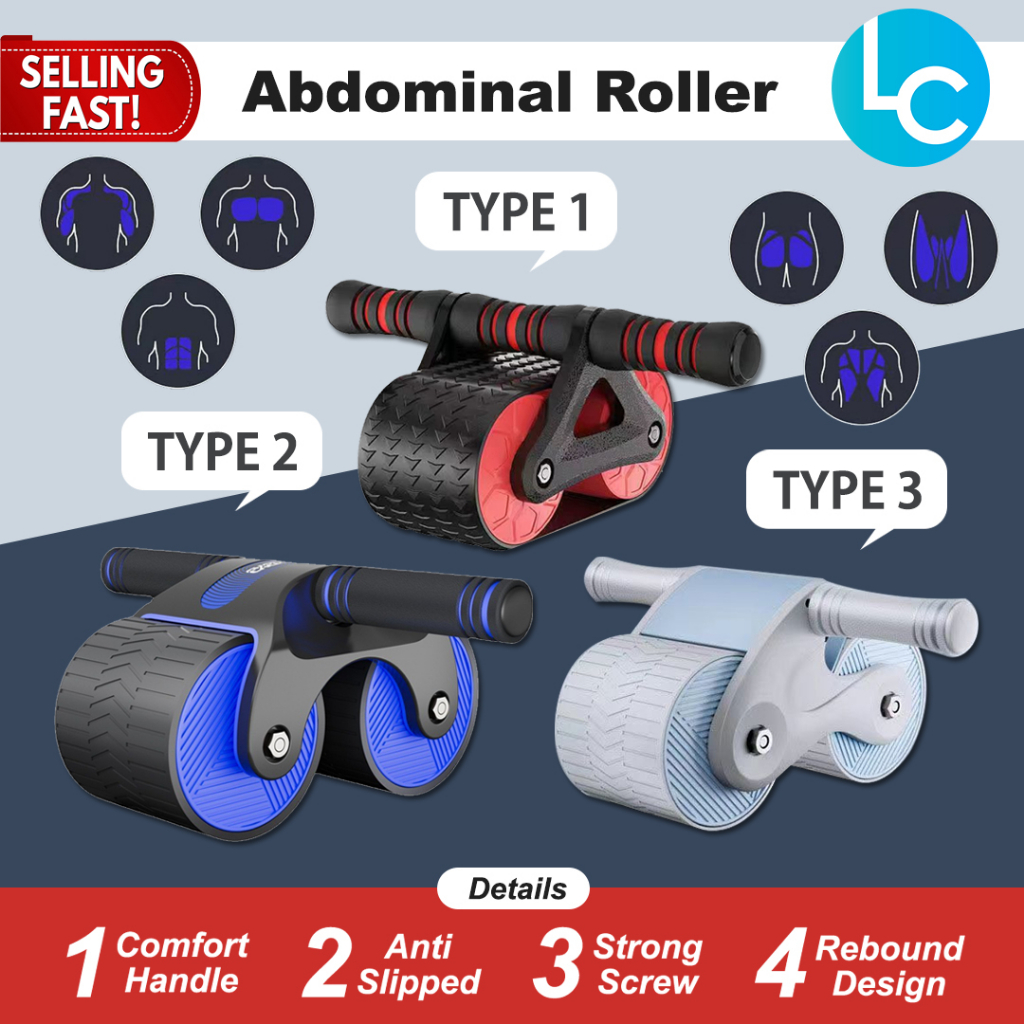 LC Abdominal Roller Abs Wheel Ab Roller Automatic Rebound Anti Slip for ...