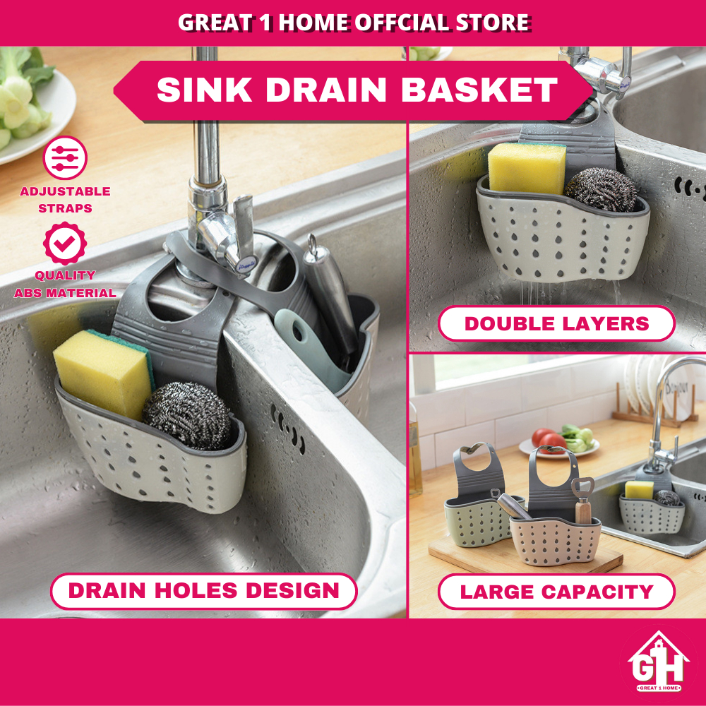 Kitchen Organizer Sink Hanging Basket Buckle Water Tap Collect Bag ...