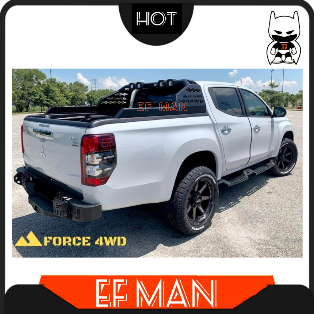 4x4 Force 4WD Roll Bar With 4 pcs Led Sport Light Belakang Besi hilux ...