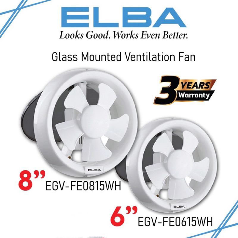 ELBA 6”/8” GLASS MOUNTED EXHAUST FAN | Shopee Malaysia