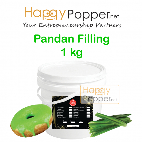 Happypopper HALAL Pandan Jam Topping Filling Paste Filling Jem 1 kg 1kg Waffle Bakery Pan cake ...