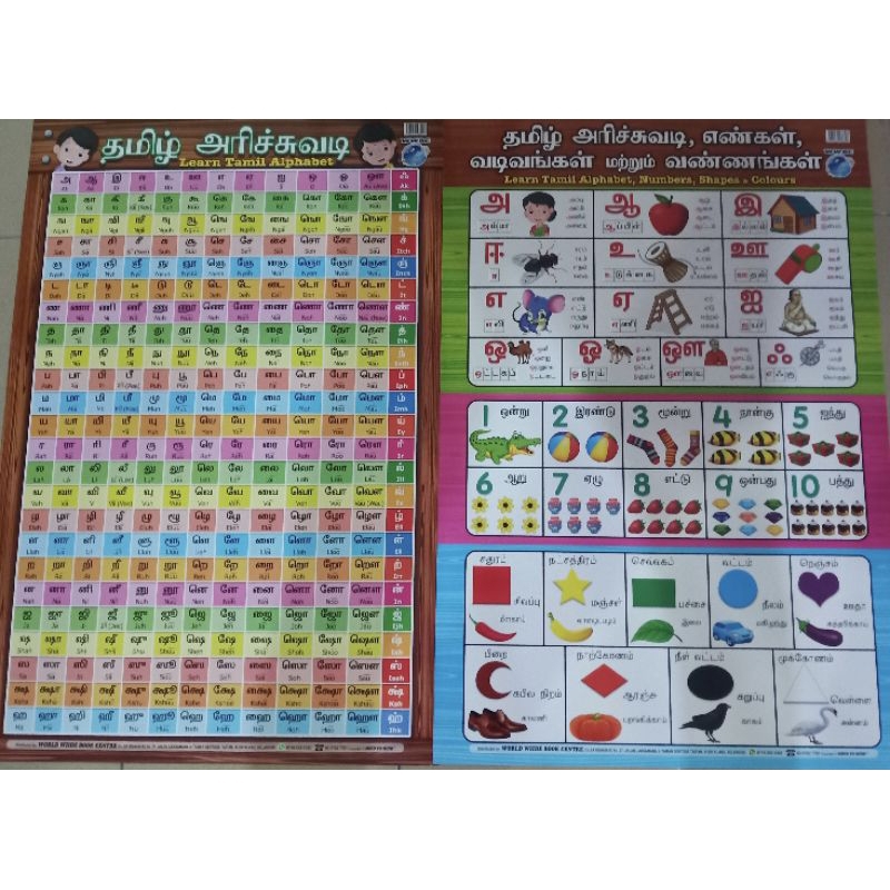 SET OF LEARN TAMIL ALPHABETS CHARTS | Shopee Malaysia