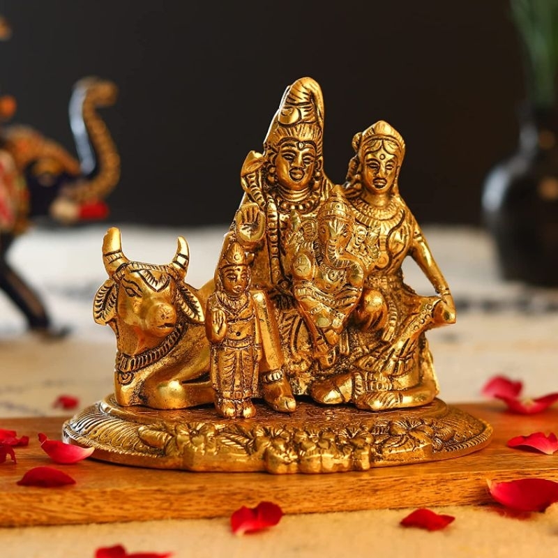 Shivan Parvathi murugan ganesha Idol Murti Statue brass coated Lord ...