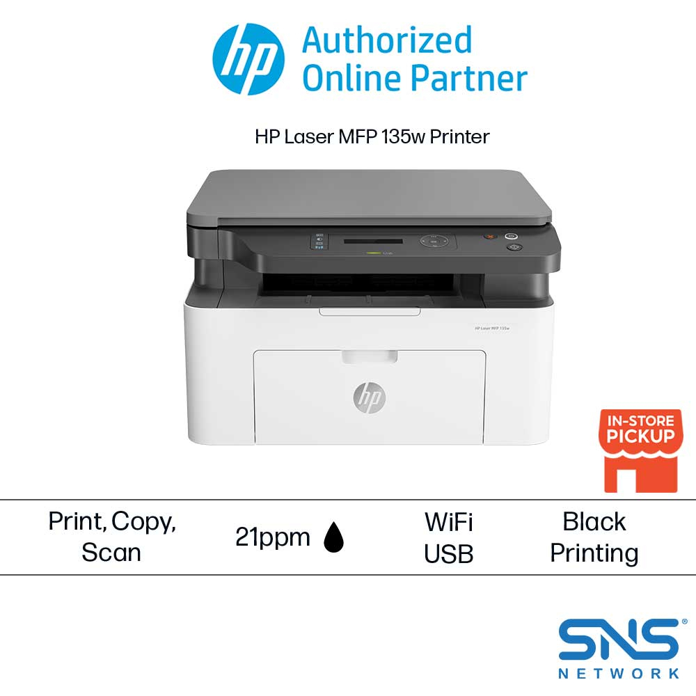 HP Mono Laser MFP 135w Wireless Printer 4ZB83A / HP Mono Laser MFP 136w Wireless 4ZB86A | Shopee ...