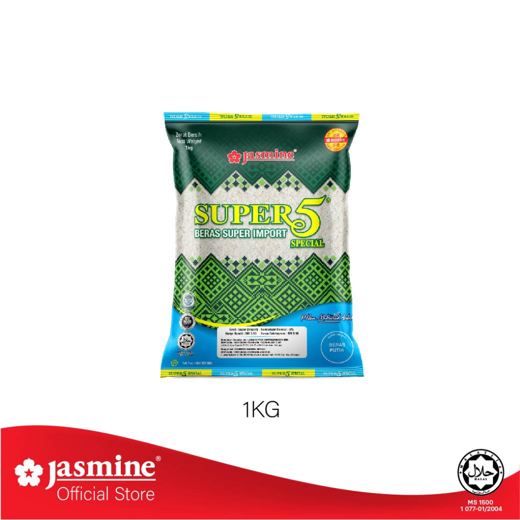 JASMINE Super 5 Special Import White Rice 1kg | Shopee Malaysia