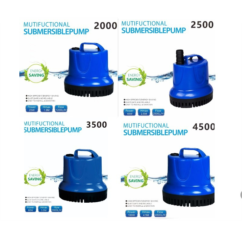 Multifunction Submersible Water Pump UK 3pin Plug Aquarium Fountain Air ...