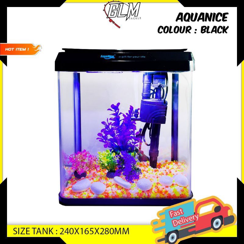 SOBO T-240F Mini Aquarium Fish Tank Set Lengkap (Pump, Filter, Led ...