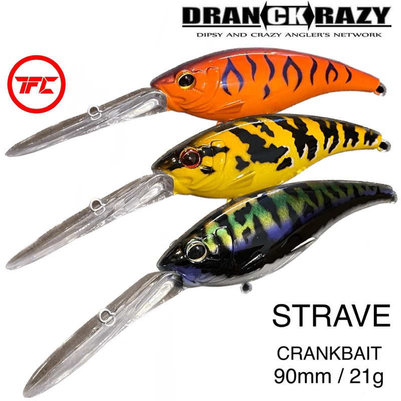 DRANCKRAZY Strave 90mm 21g Deep Diver Rattle Crank Bait Lure Crankbait ...
