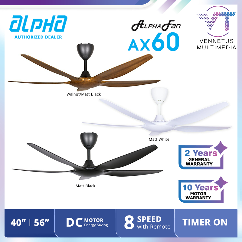 ALPHA AlphaFan - AX60 5B 40 56 Inch DC Motor Ceiling Fan with 5 Blades ...