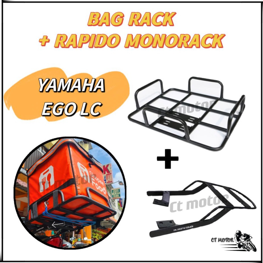 ct motor YAMAHA EGO LC Rapido Monorack + Bag Delivery Besi Frame Rack ...
