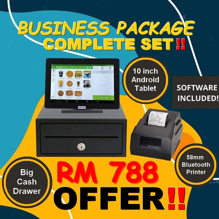 SET FNB BIG DRAWER!! POS System Loyverse Pos Mesin Cashier Mesin ...