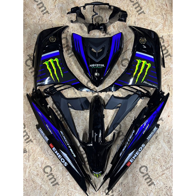 Cover Set Lc135 V2/V3/V4/V5/V6/V7 Monster Gp Full Hitam Set Penutup ...