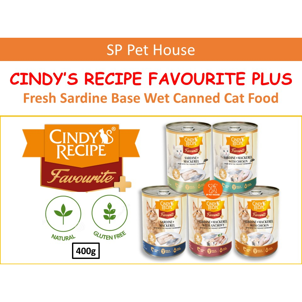 Cindy's Recipe Favourite Plus Wet Canned Cat Food 400g | Shopee Malaysia