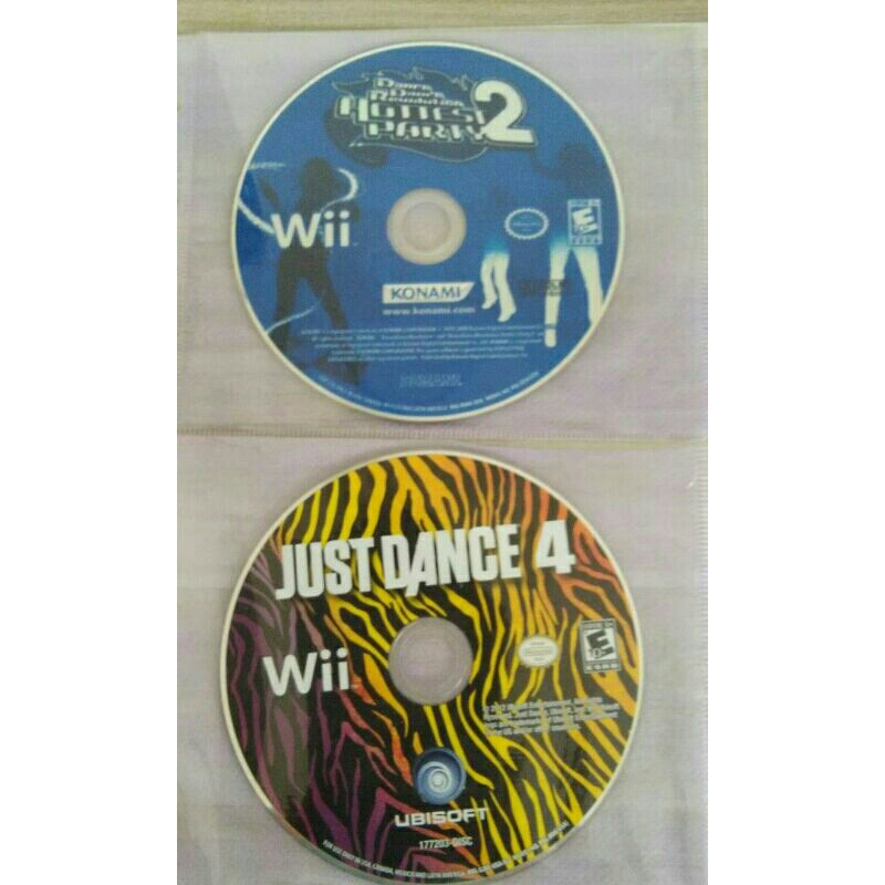 Wii Original DISC DVD Games Dance Dance Revolution 2&Just Dance 4 (USA ...