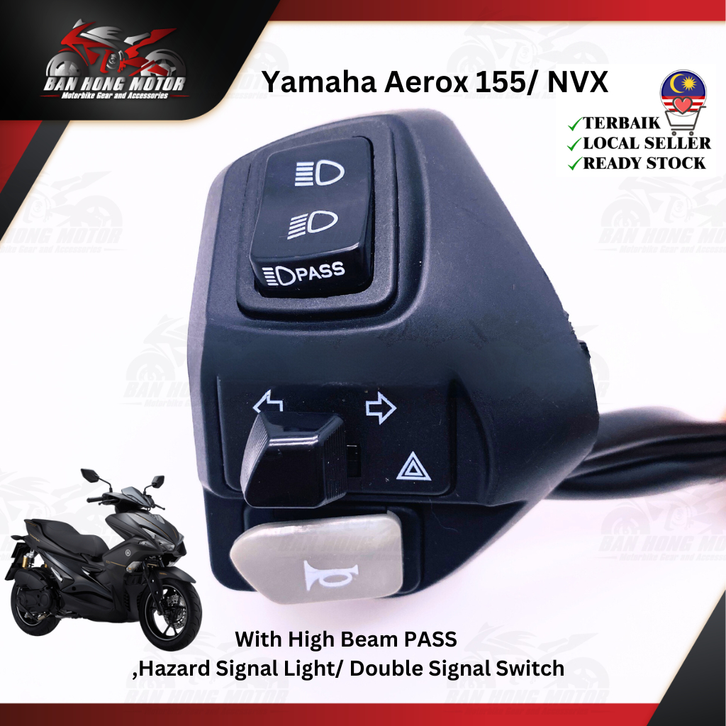 NVX V1 NVX V2 Nmax V2Left Side Handle Switch High Beam PASS /Hazard ...