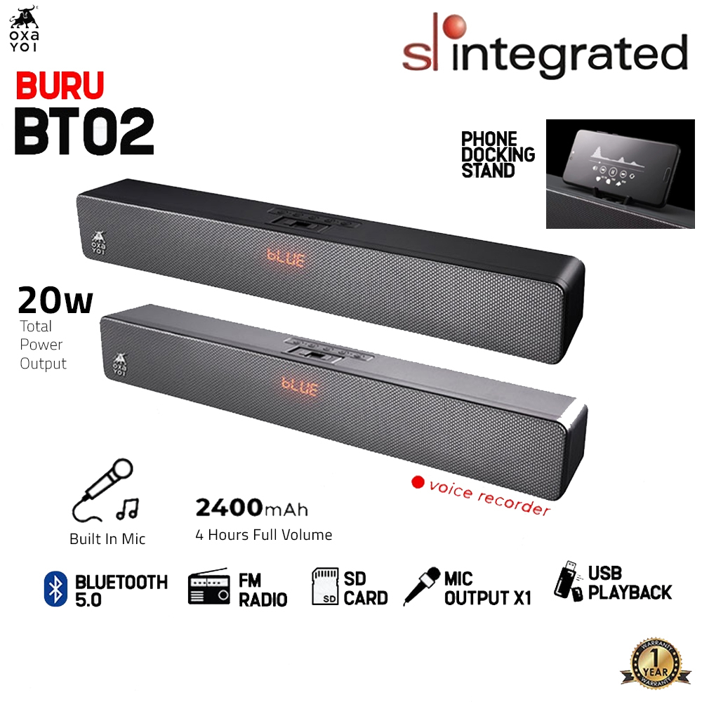 Oxayoi Buru BT02 2021 Portable Karaoke Speaker 20W / TWS / MIC RECORD / BLUETOOTH / FM / SD CARD ...