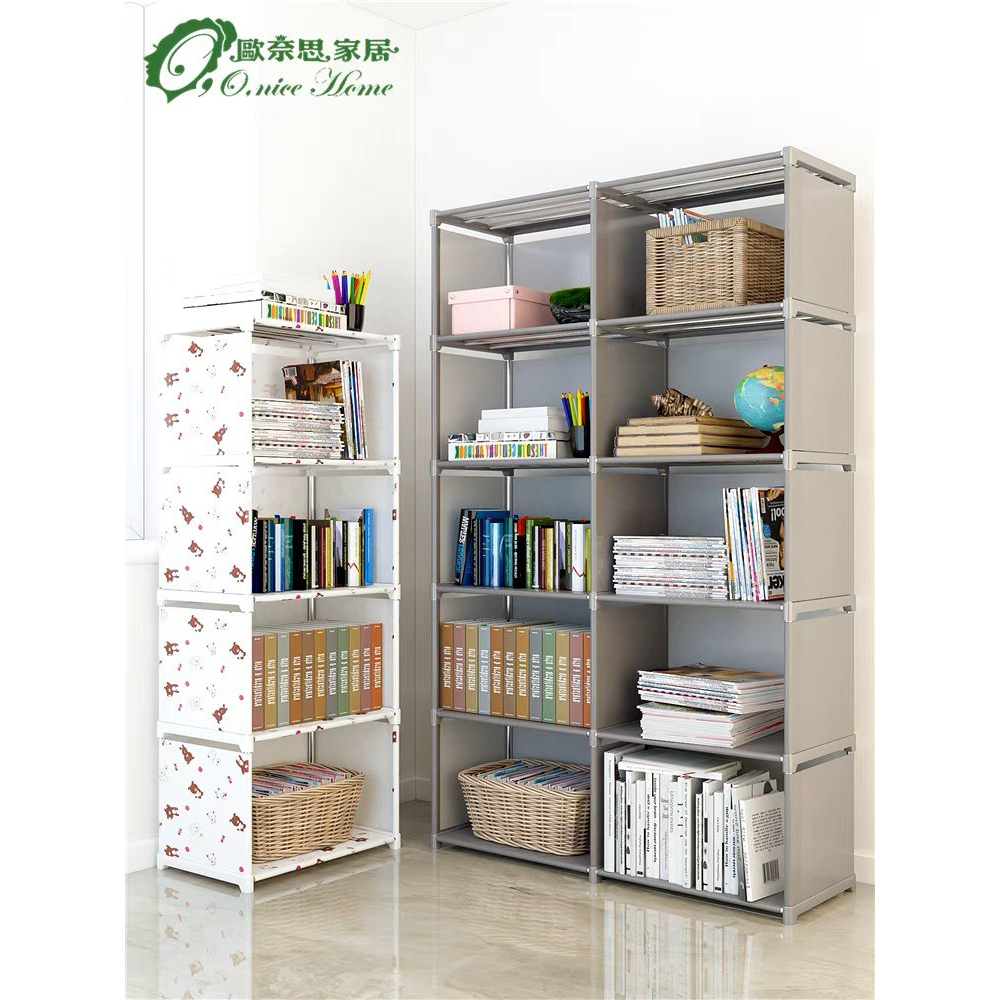 Korean DIY Book Storage Shelf 6 Tier with 10 Columns Bookcase | Shopee ...