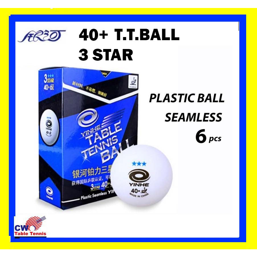 Yinhe Ball 3 Star 40+ 40mm+ Table Tennis Balls Plastic Seamless Bola Ping Pong (READY STOCK ...
