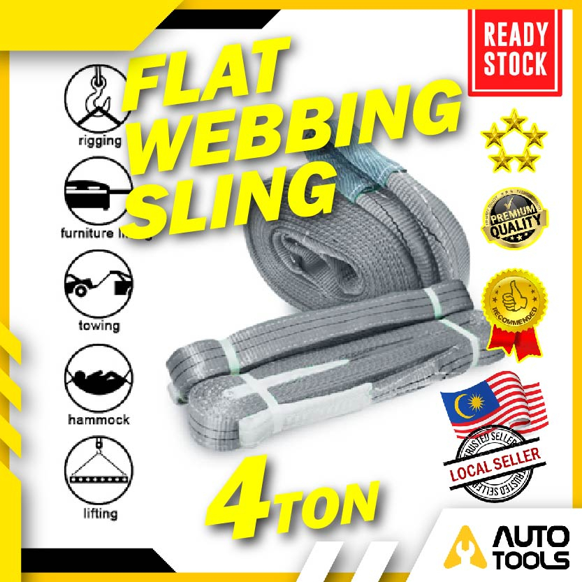 4 Ton Polyester Flat Webbing Sling / Cargo Belt / Tali Lori / Safety ...
