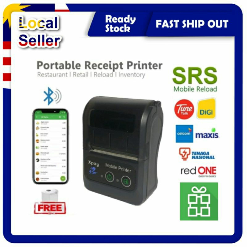XPAY-58mm Receipt Printer/Bluetooth Printer/4D Resit Printer/Topup ...