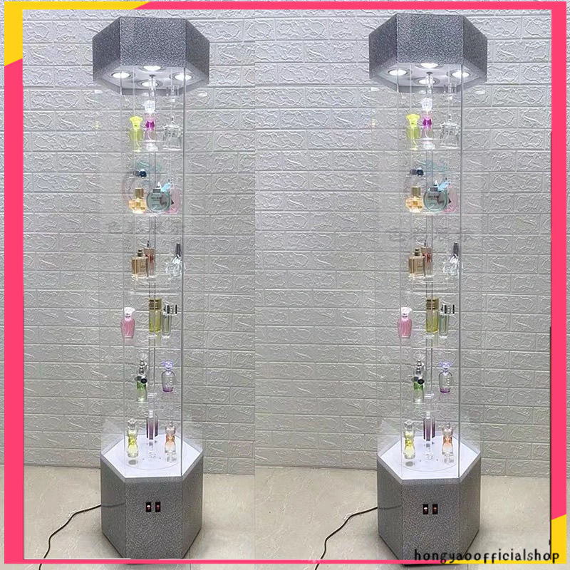Acrylic Transparent Rotating Display Stand Perfume Cosmetic Accessories ...