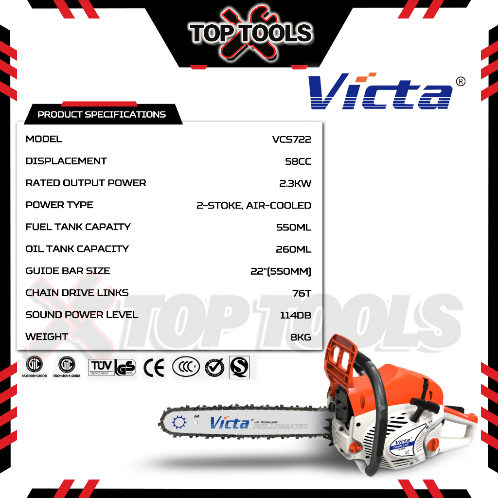 Victa Heavy-Duty GasoLine Chain saw 18"/20"/22" | Shopee Malaysia