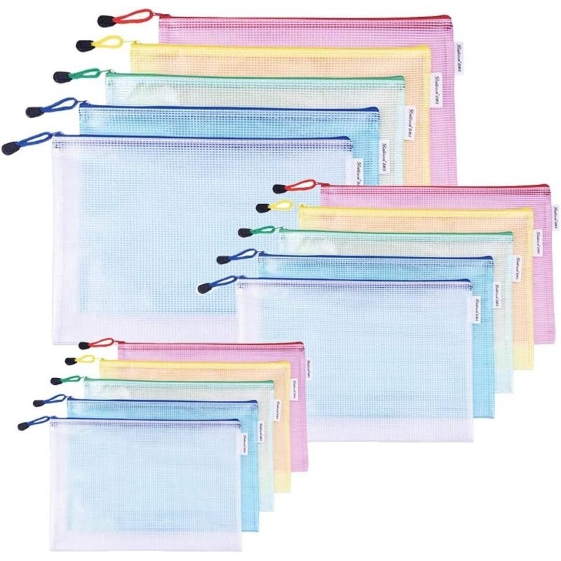 Zipper Mesh Bag A3 / A4 / B5 / A5 / A6 Waterproof Document File Holder ...