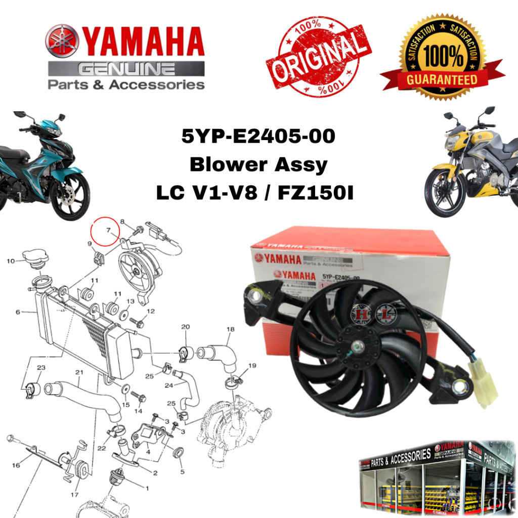 YAMAHA BLOWER ASSY LC135 V1-V8 / FZ150I ORIGINAL ( 5YP-E2405-00 )- Fan ...